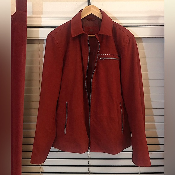 Jackets & Coats | Mens Dark Red Suede Jacket | Poshmark